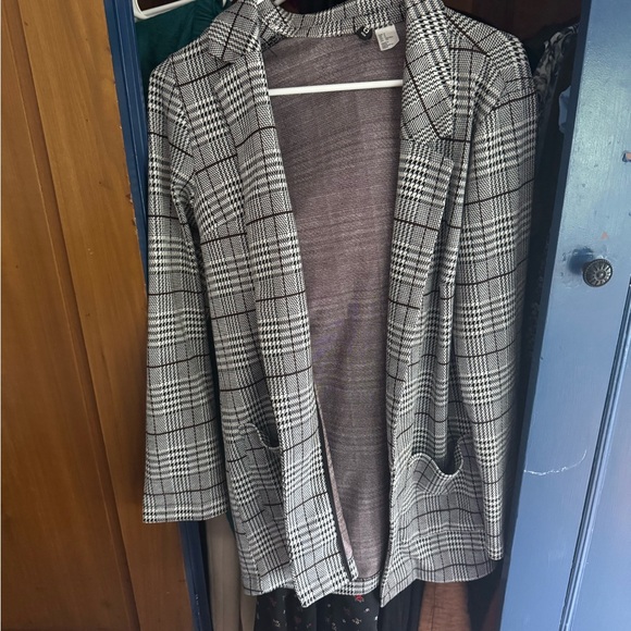 H&M | Jackets & Coats | Hm Black And White Checkered Jacket | Poshmark